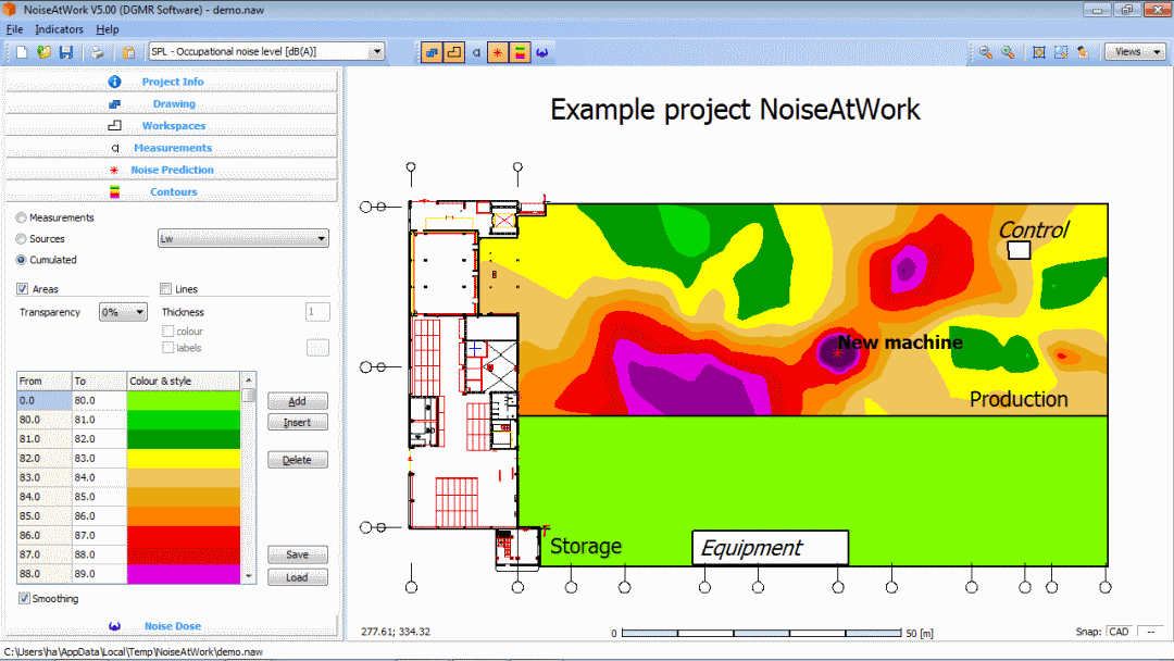 NoiseAtWork - fast and easy reporting of measurements as contour maps ...